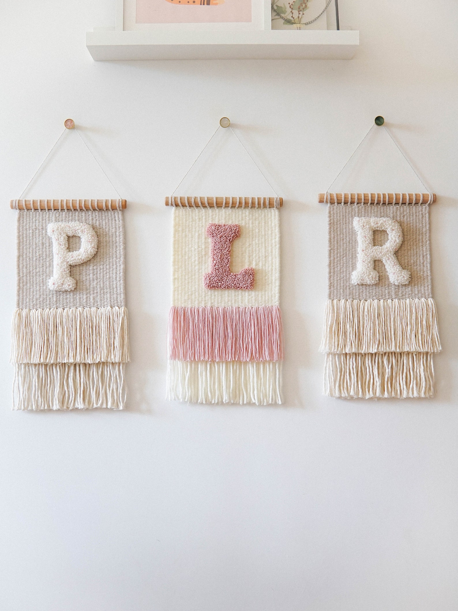 Personalised Initial Woven Wall Hanging, Custom Letter Nursery Decor ...