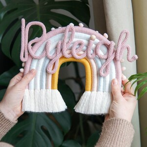 Personalized Nursery Decor, Knitted Name Wall Sign, Custom Macrame ...