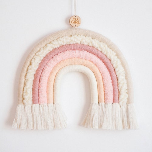 Macrame Rainbow Wall Hanging Nursery Decor Customizable - Etsy