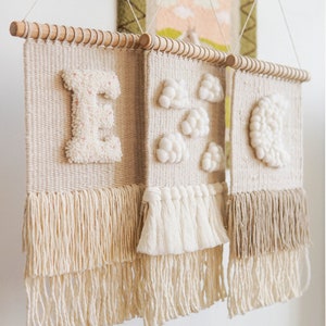 Personalised Initial Woven Wall Hanging, Custom Letter Nursery Decor ...