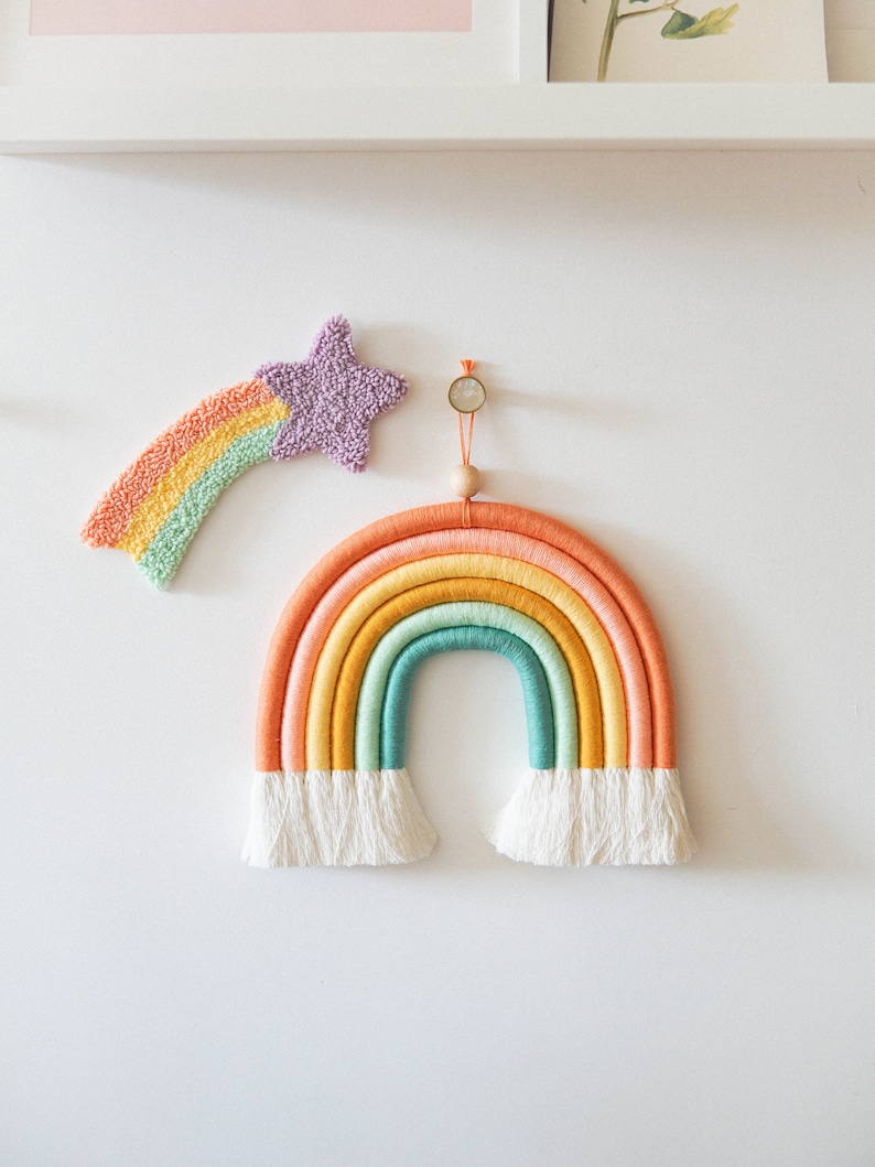Retro Colors Macrame Rainbow Wall Hanging Fiber Rainbow - Etsy