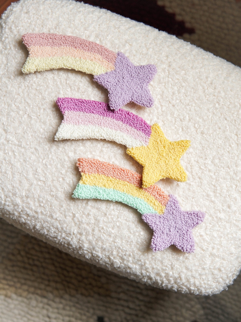 Punch Needle Shooting Star Wall Hanging Tufted Mini Rug - Etsy