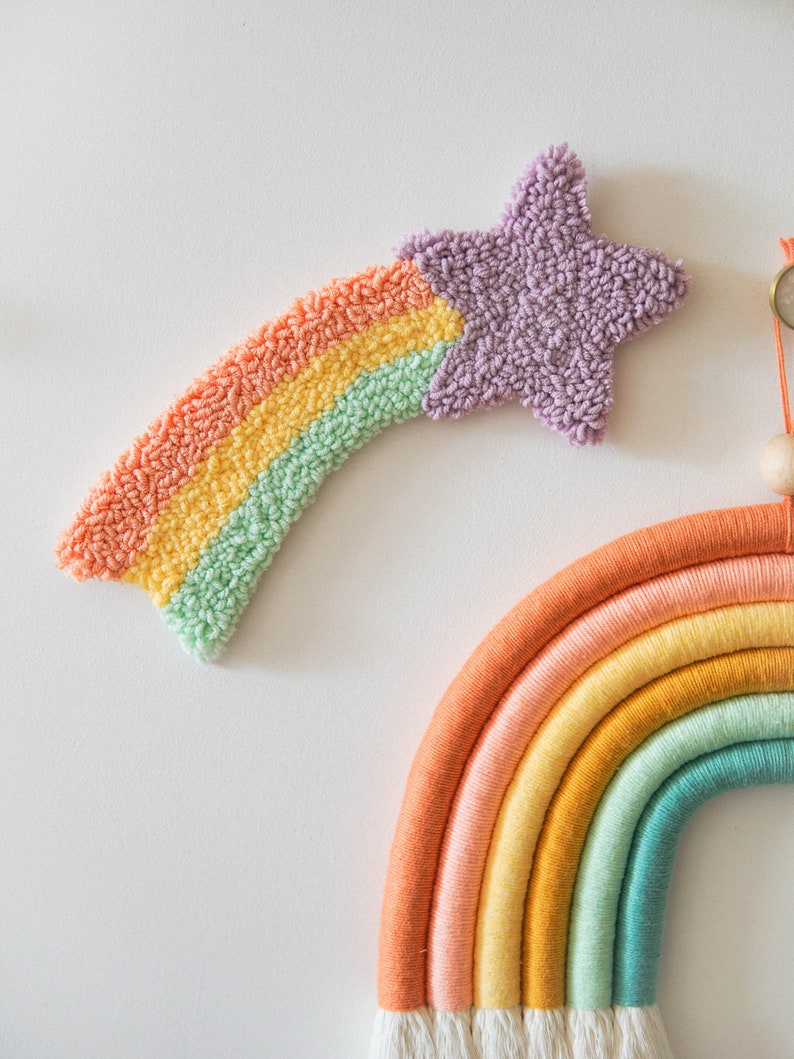 Punch Needle Shooting Star Wall Hanging Tufted Mini Rug - Etsy