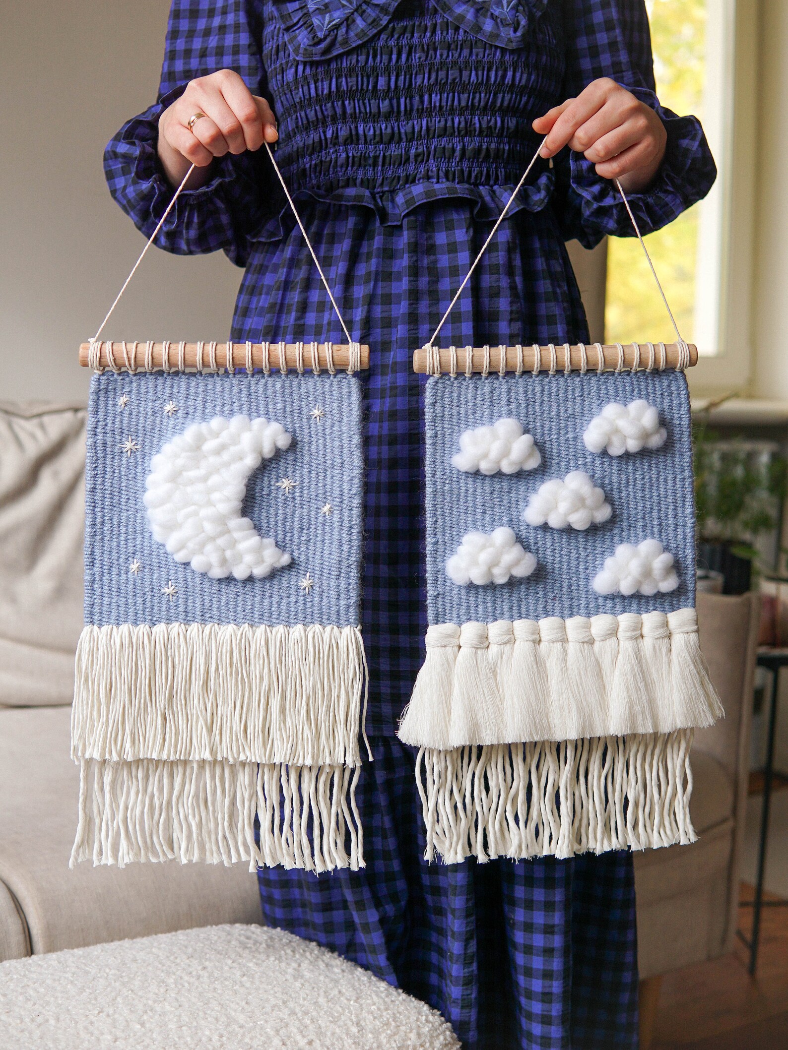 Moon Woven Wall Hanging Moon Decor for Neutral Nursery - Etsy