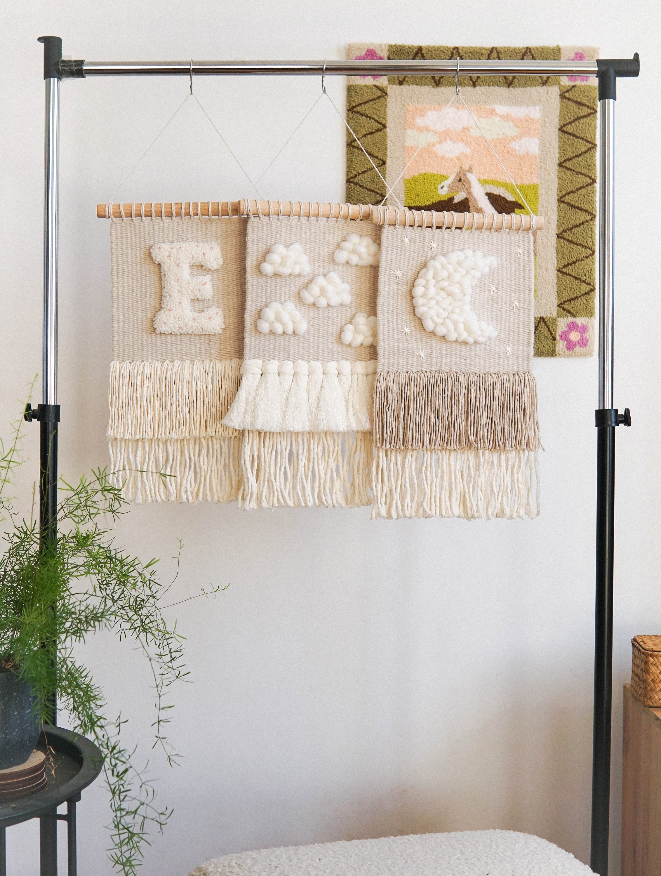 Personalised Initial Woven Wall Hanging, Custom Letter Nursery Decor ...