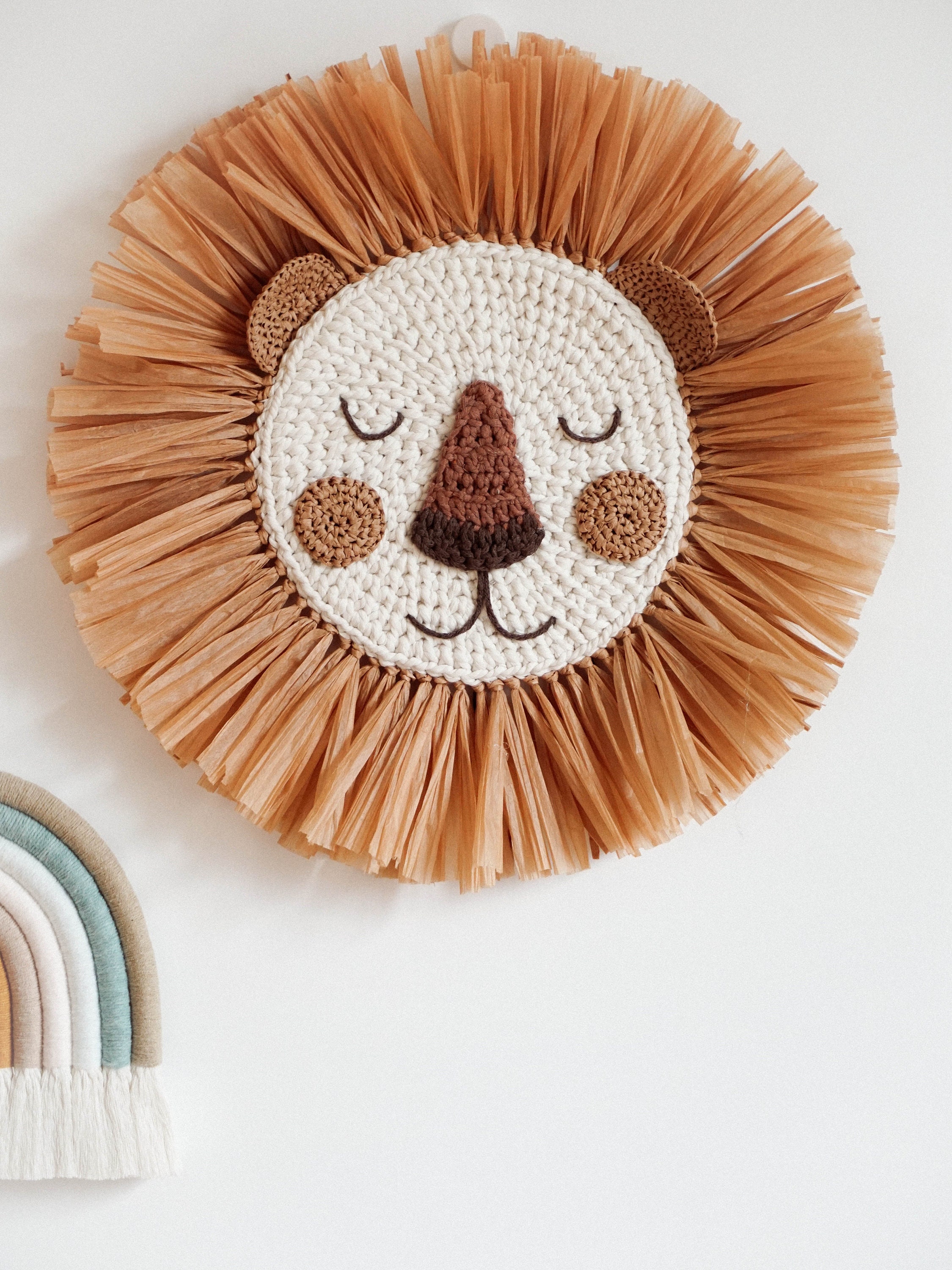 Lion Face Raffia Wall Hanging Safari Jungle Theme Nursery - Etsy Canada