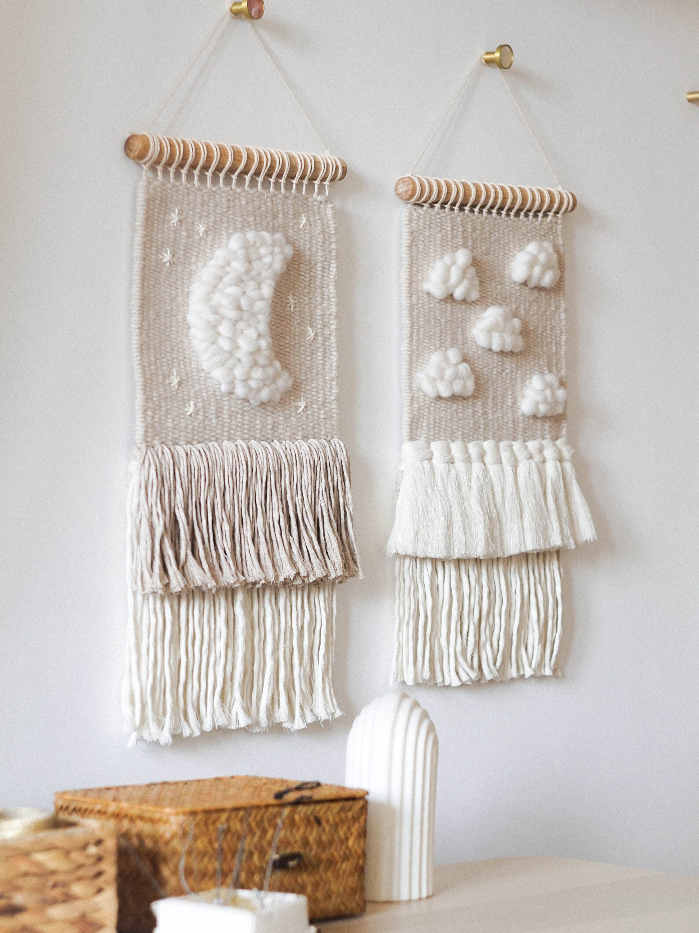 Moon Woven Wall Hanging Moon Decor for Neutral Nursery - Etsy