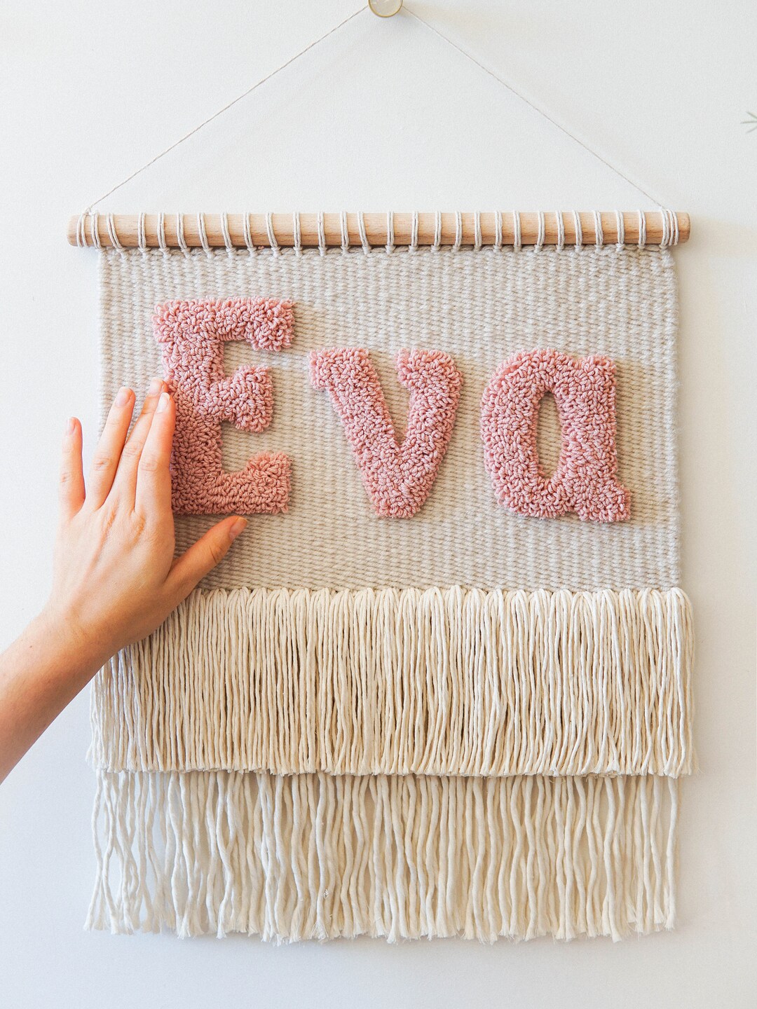 Personalised Three-letter Monogram Woven Wall Hanging, Custom Letter ...