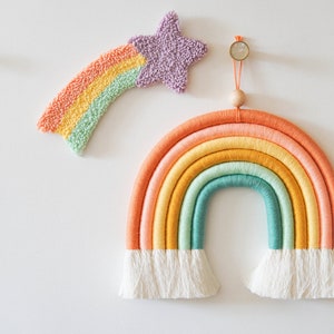 Retro Colors Macrame Rainbow Wall Hanging Fiber Rainbow - Etsy