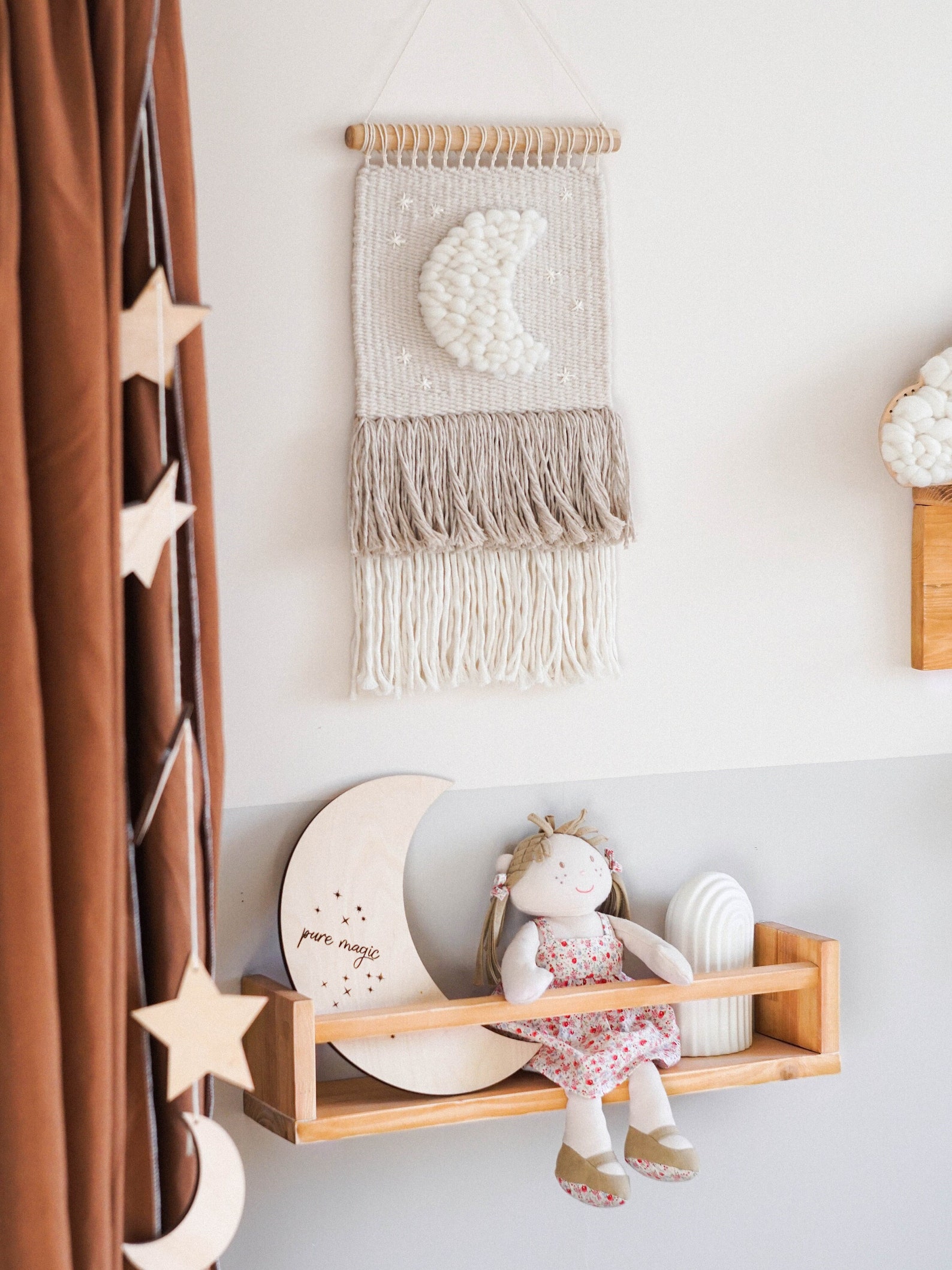 Moon Woven Wall Hanging Moon Decor for Neutral Nursery - Etsy