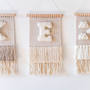 Personalised Three-letter Monogram Woven Wall Hanging, Custom Letter ...