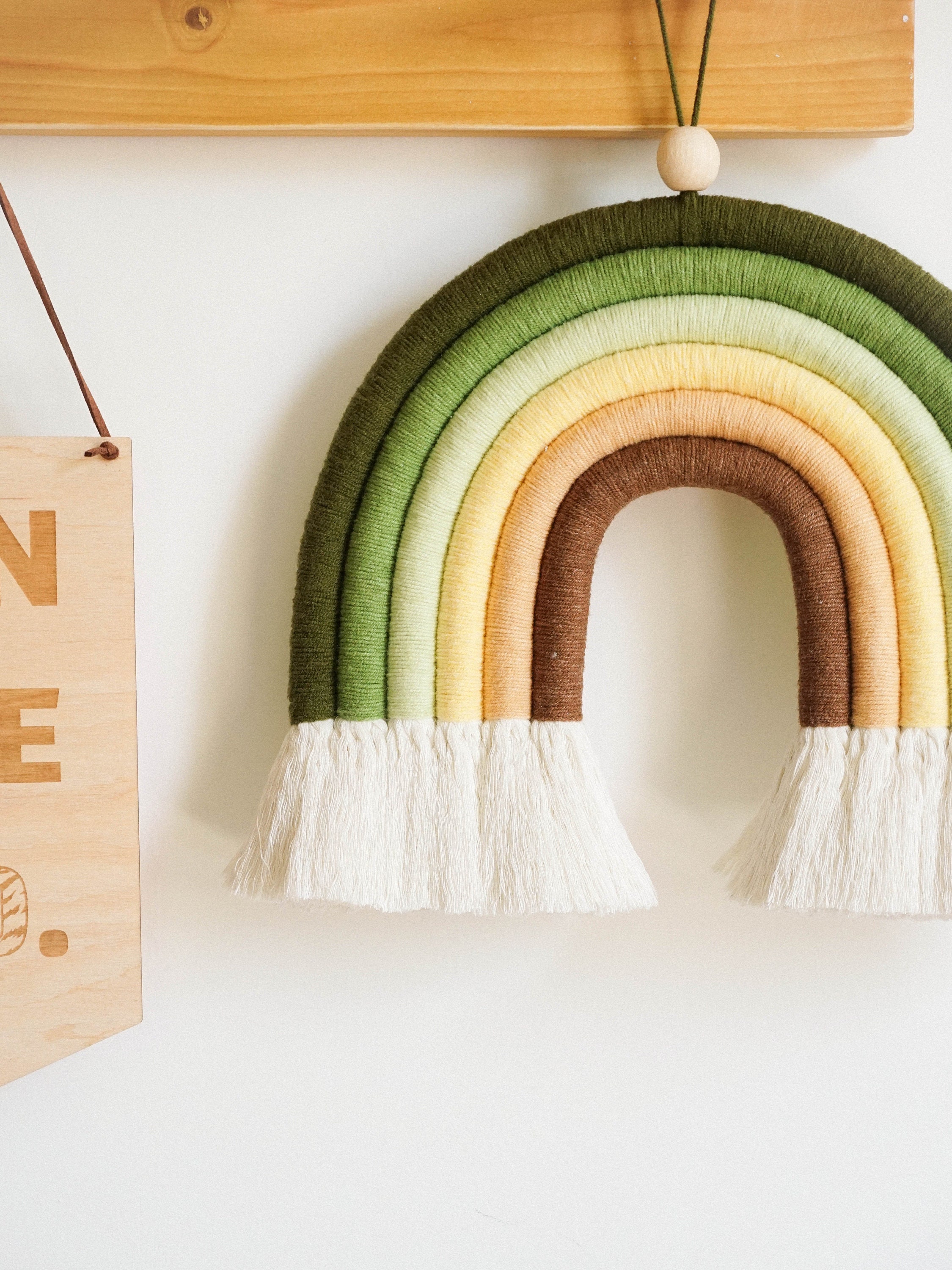 Safari Colors Macrame Rainbow Wall Hanging Fiber Rainbow Wall | Etsy