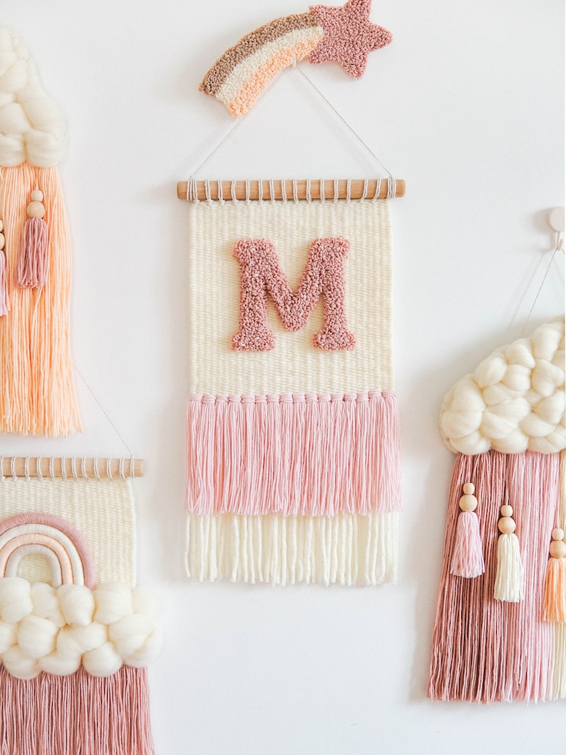 Personalised Initial Woven Wall Hanging, Custom Letter Nursery Decor ...