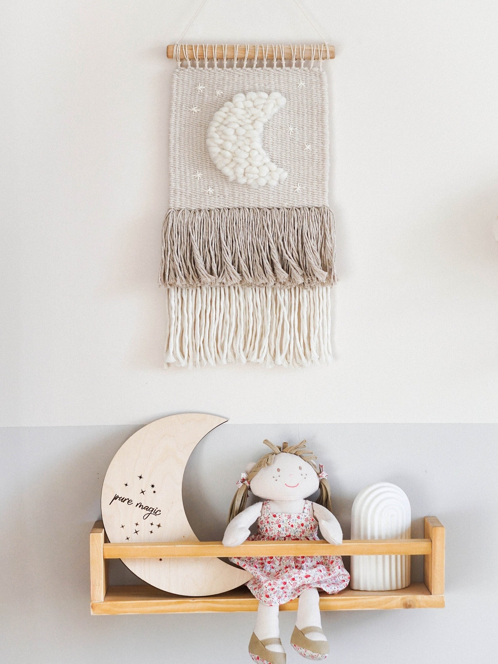 Moon Woven Wall Hanging Moon Decor for Neutral Nursery - Etsy