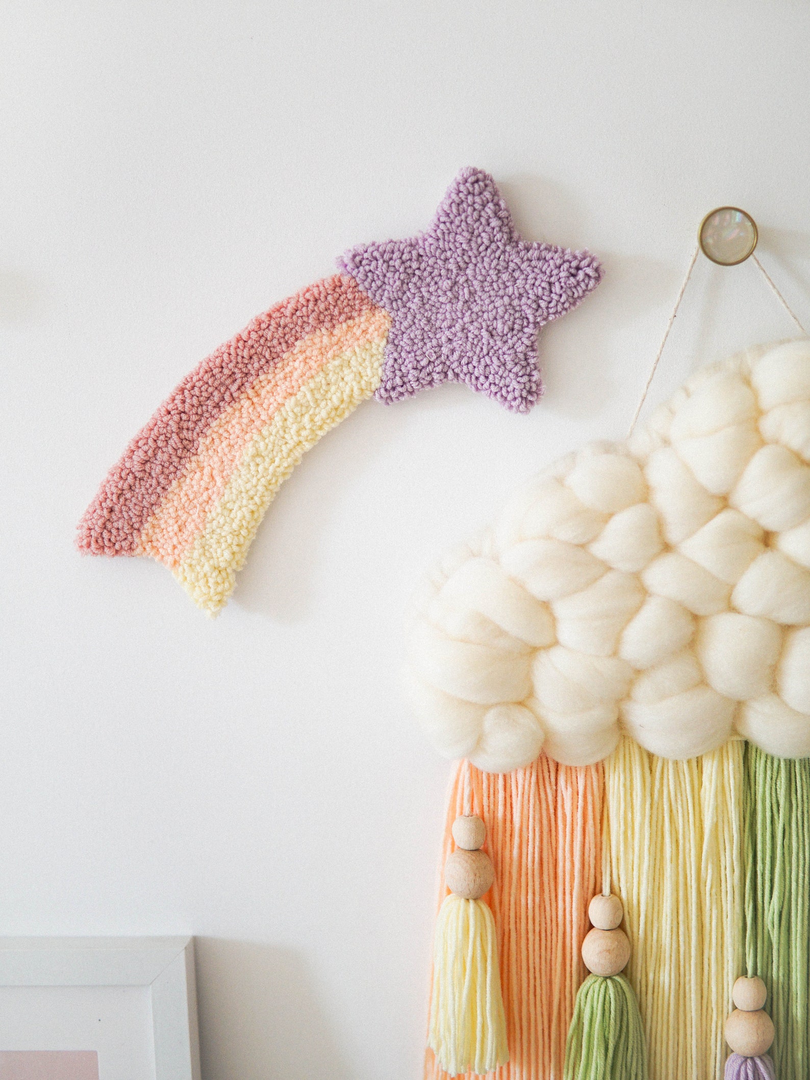 Punch Needle Shooting Star Rug, Tufted Nursery Wall Decor - Etsy
