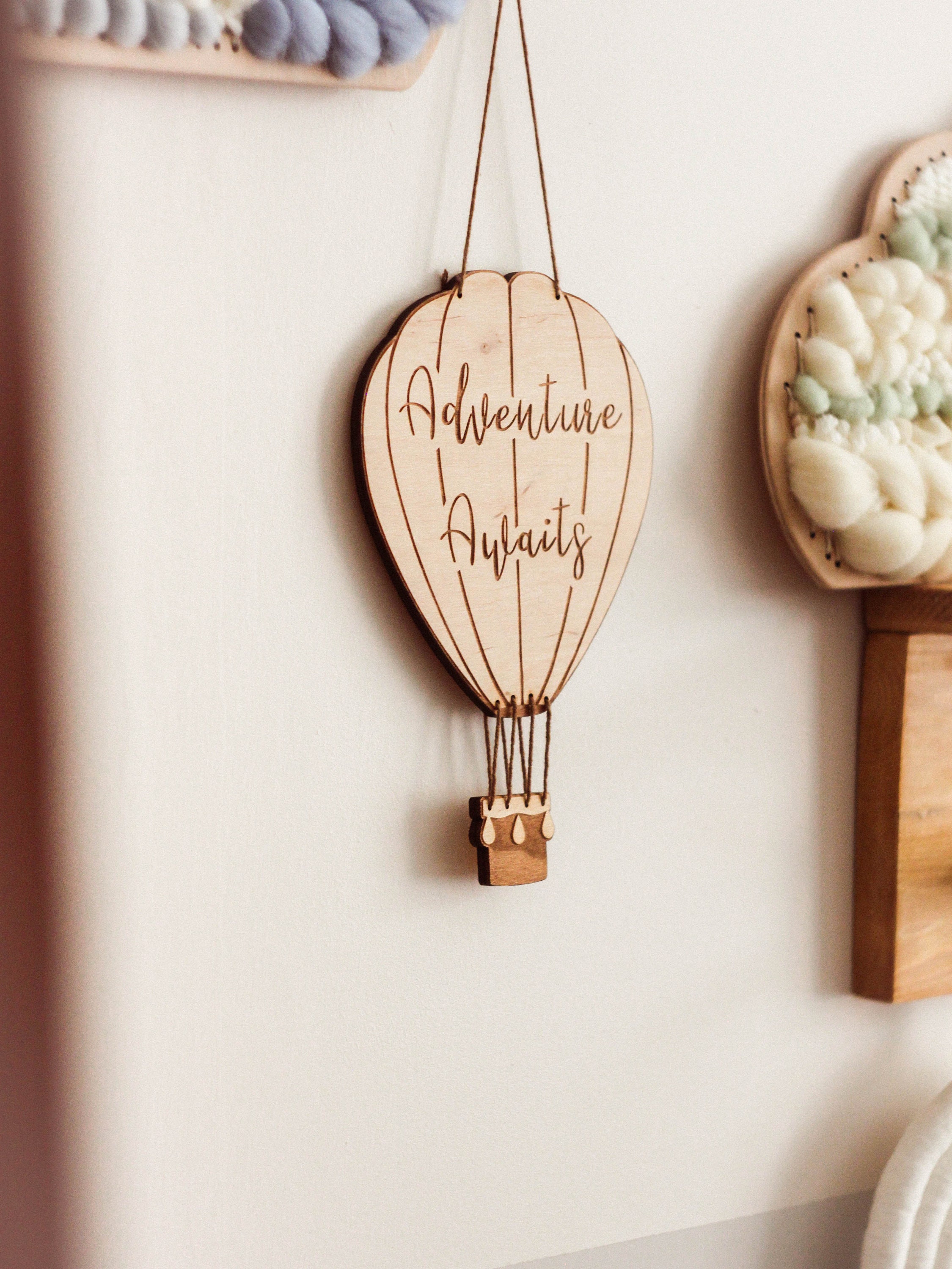 Hot Air Balloon Wooden Sign: Adventure Nursery Decor - Etsy