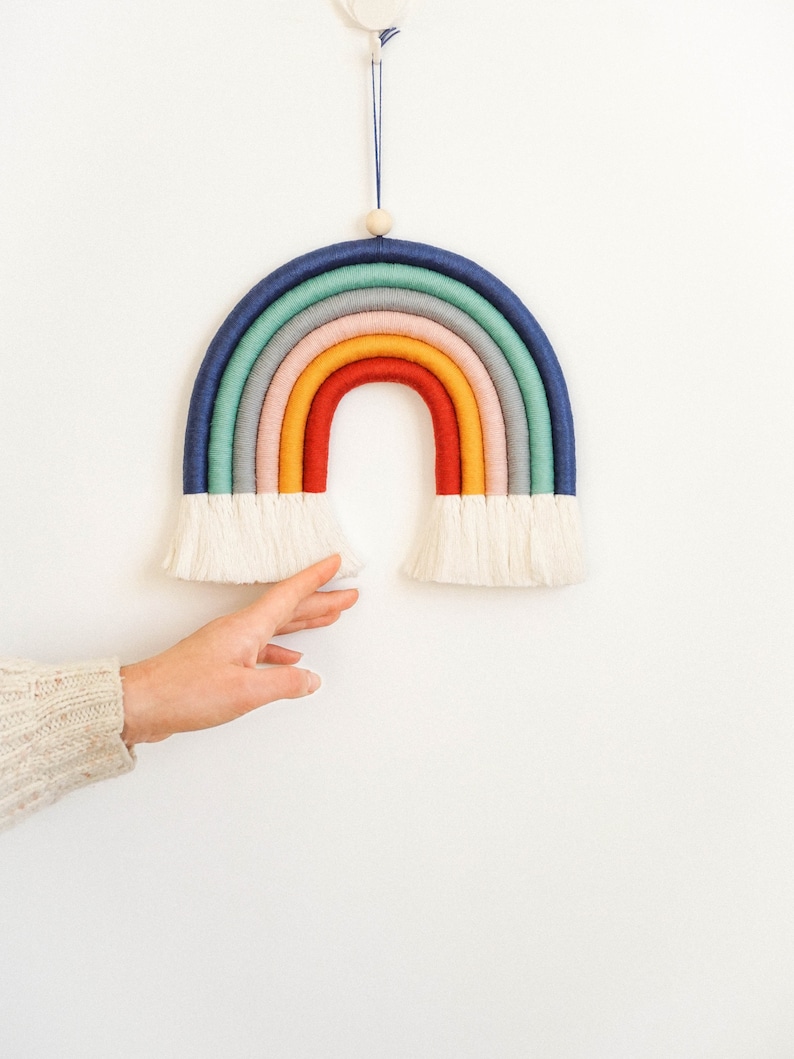 Vivid Retro Colors Macrame Rainbow Wall Hanging Fiber - Etsy