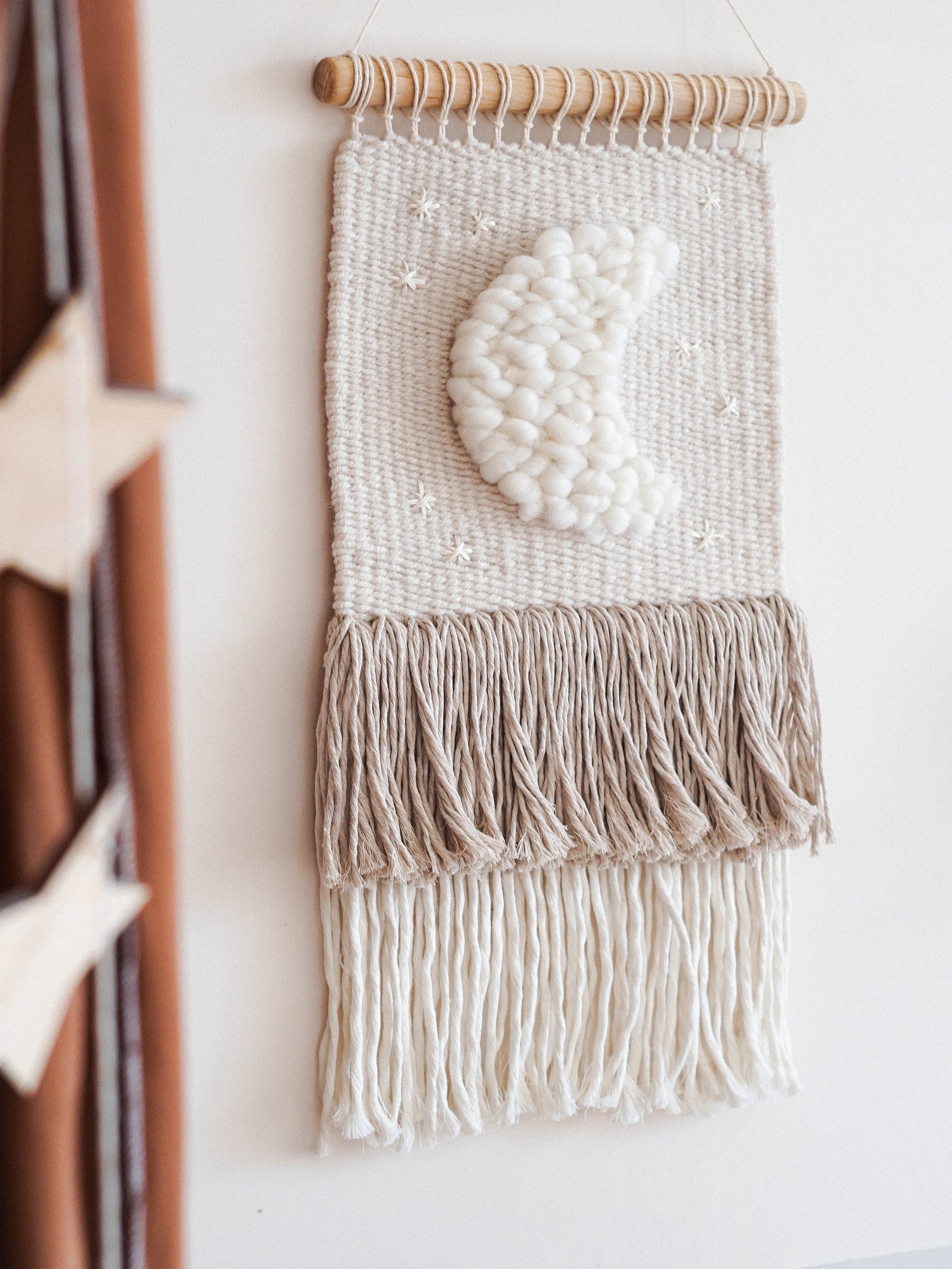 Moon Woven Wall Hanging Moon Decor for Neutral Nursery - Etsy