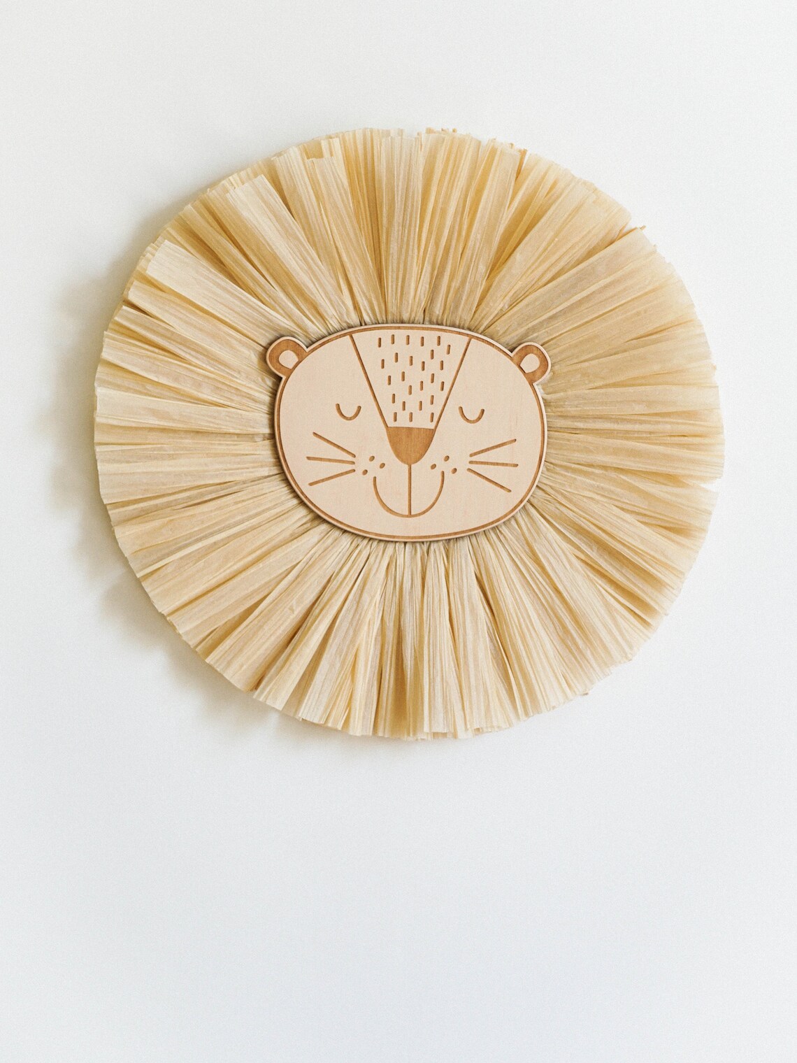 Lion Face Raffia Wall Hanging Safari Jungle Nursery Lion | Etsy