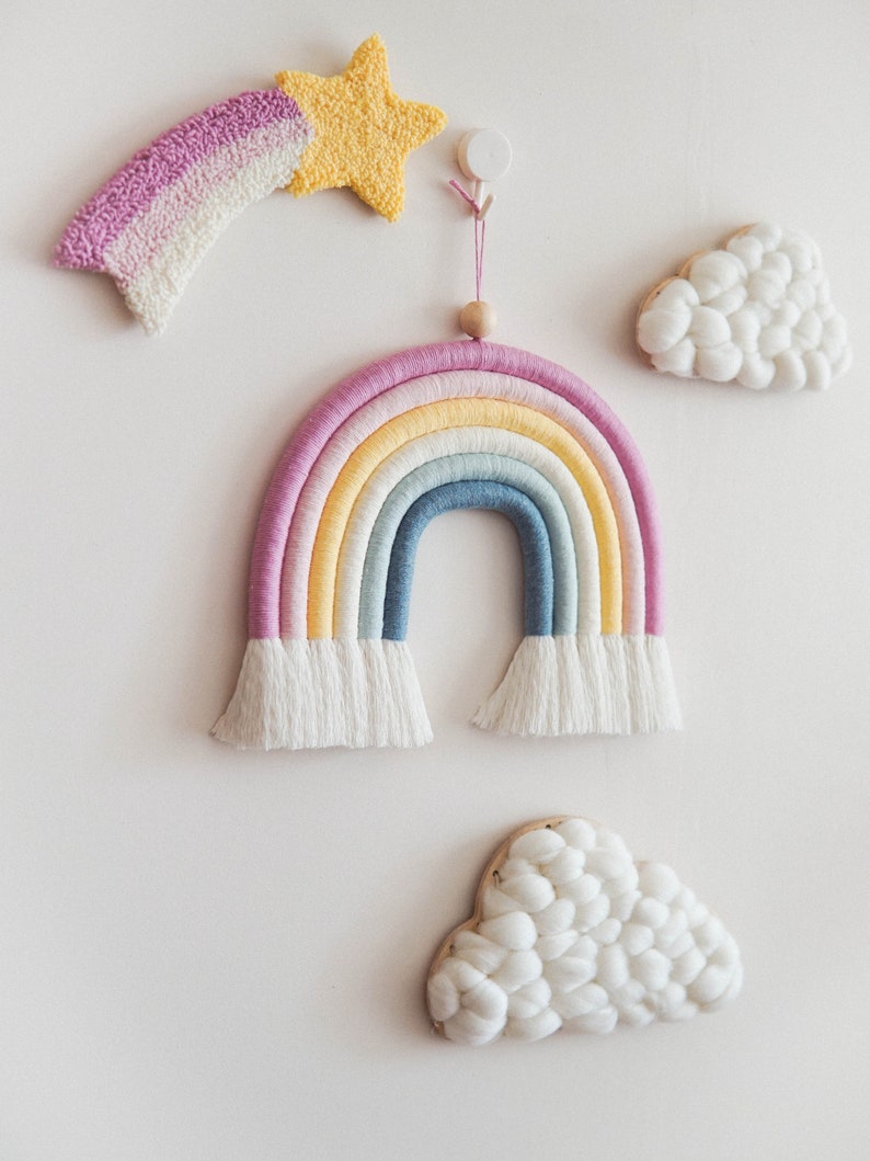 Punch Needle Shooting Star Wall Hanging Tufted Mini Rug - Etsy