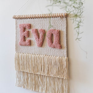 Personalised Three-letter Monogram Woven Wall Hanging, Custom Letter ...