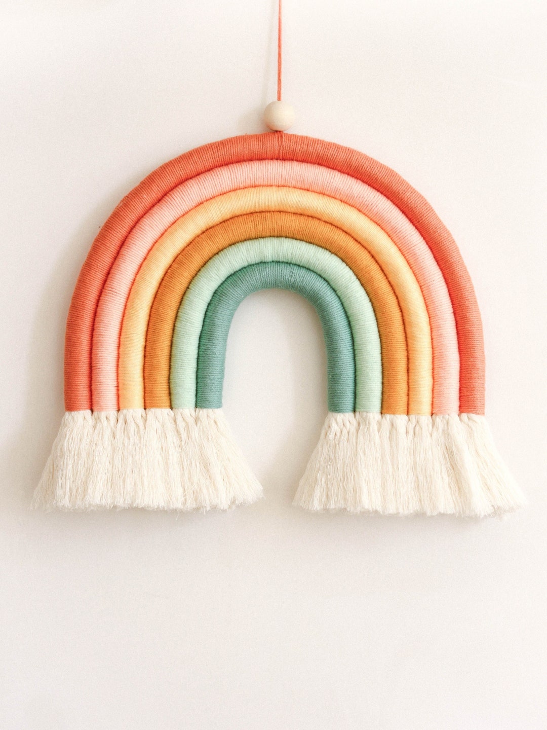 Retro Colors Macrame Rainbow Wall Hanging, Fiber Rainbow, Nursery Wall ...