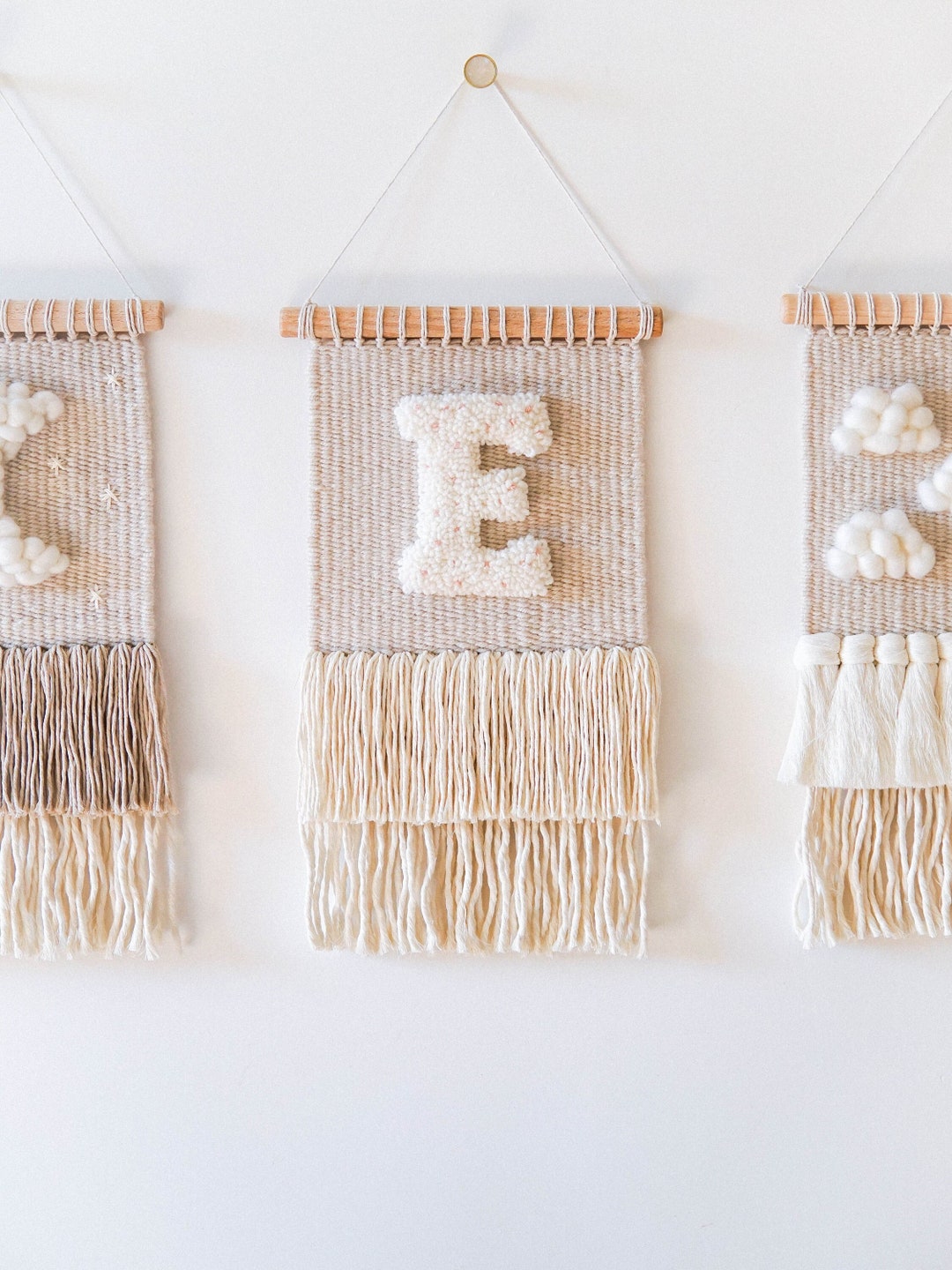Personalised Initial Woven Wall Hanging, Custom Letter Nursery Decor ...