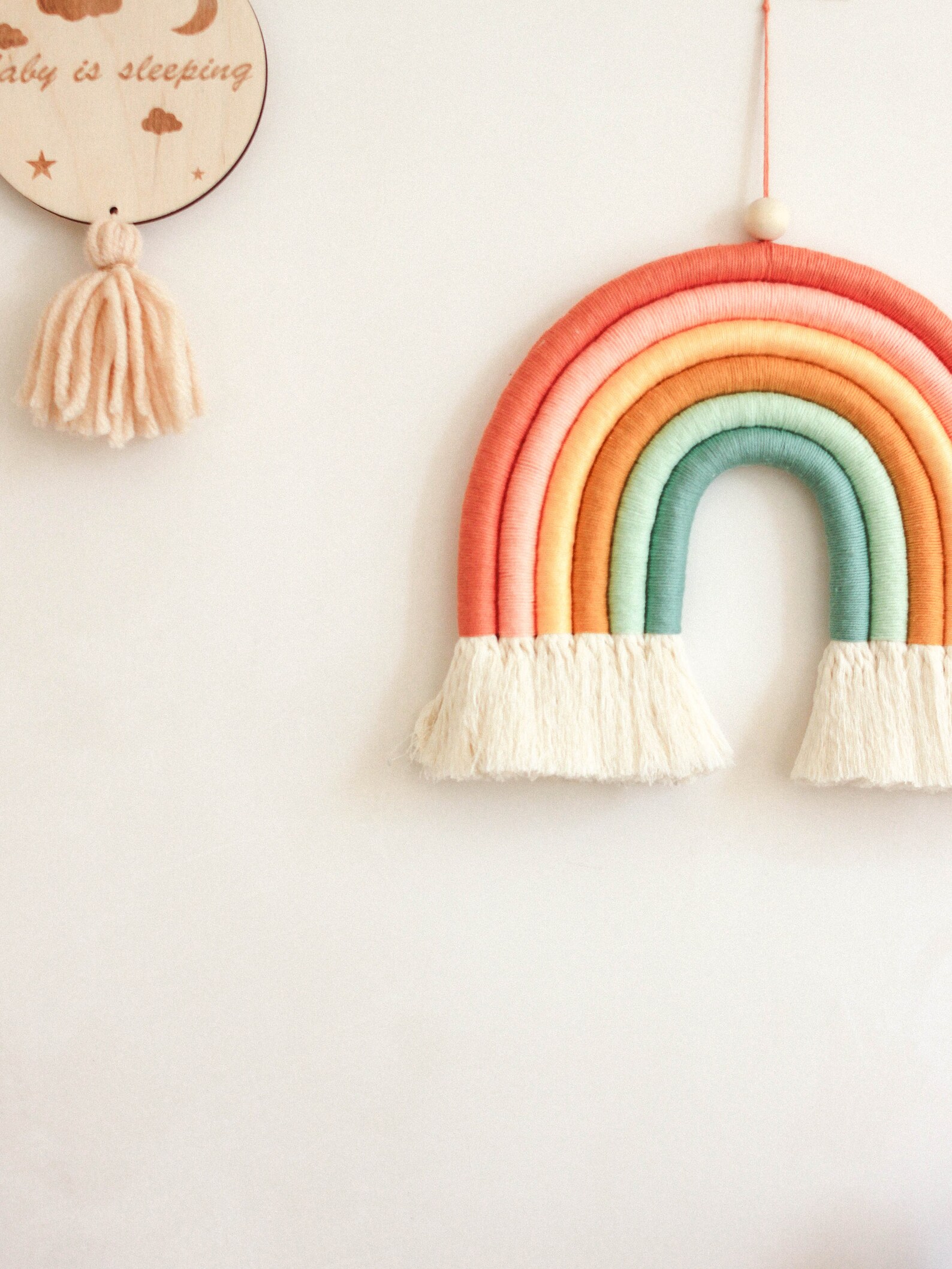 Retro Colors Macrame Rainbow Wall Hanging Fiber Rainbow | Etsy