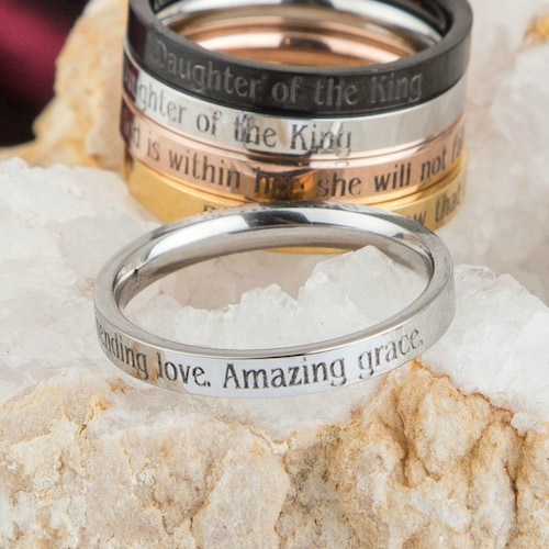 Unending Love Amazing Grace Stackable Ring Skinny Stacking - Etsy