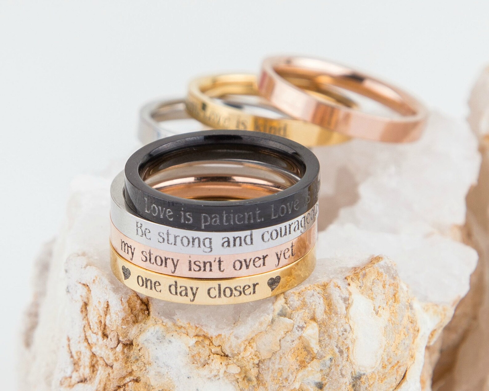 Personalized Ring Stacking Rings Gift Initial Rings Custom | Etsy