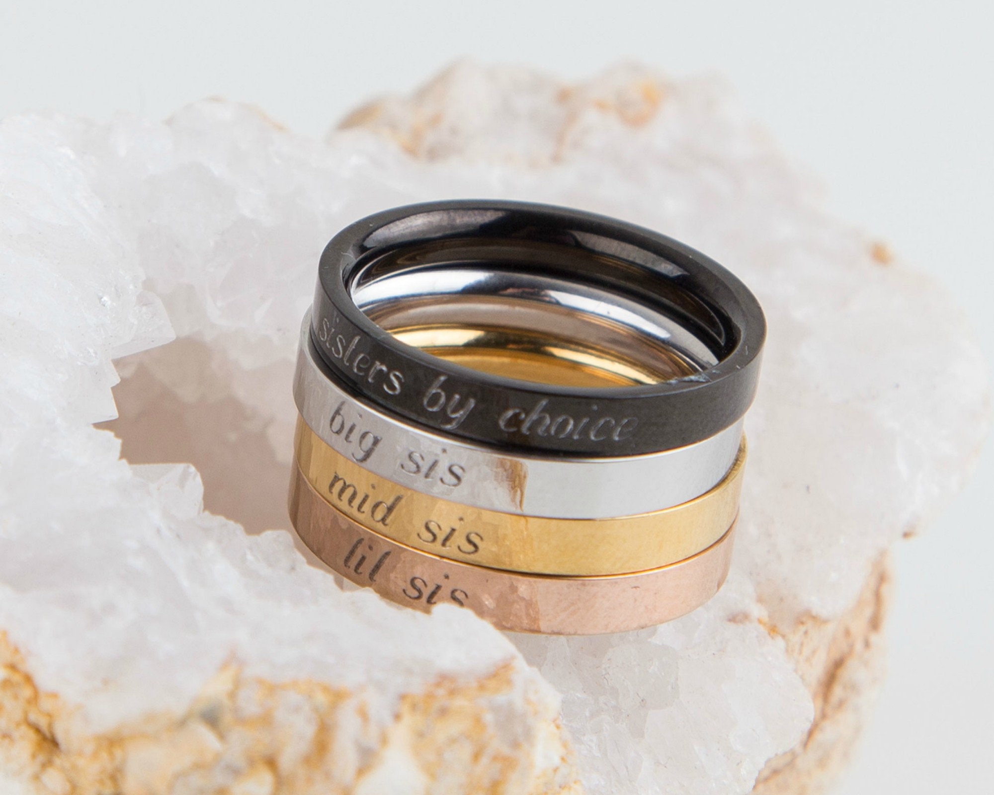 Sister Ring Set Little Sister Big Sister Ring Middle Sister | Etsy