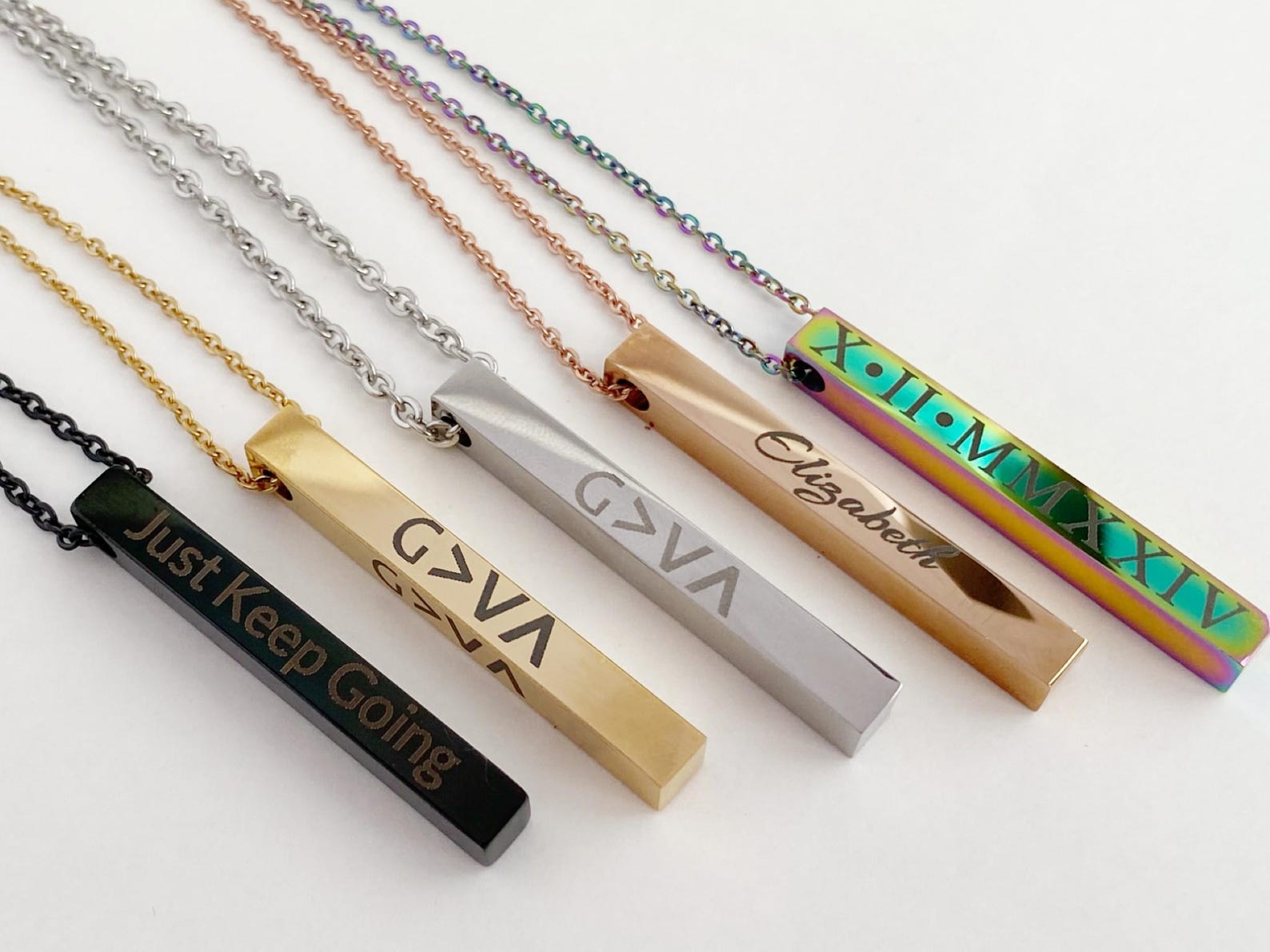 Binary Necklace, 3D Bar Necklace, Binary Code Pendant Gift ...