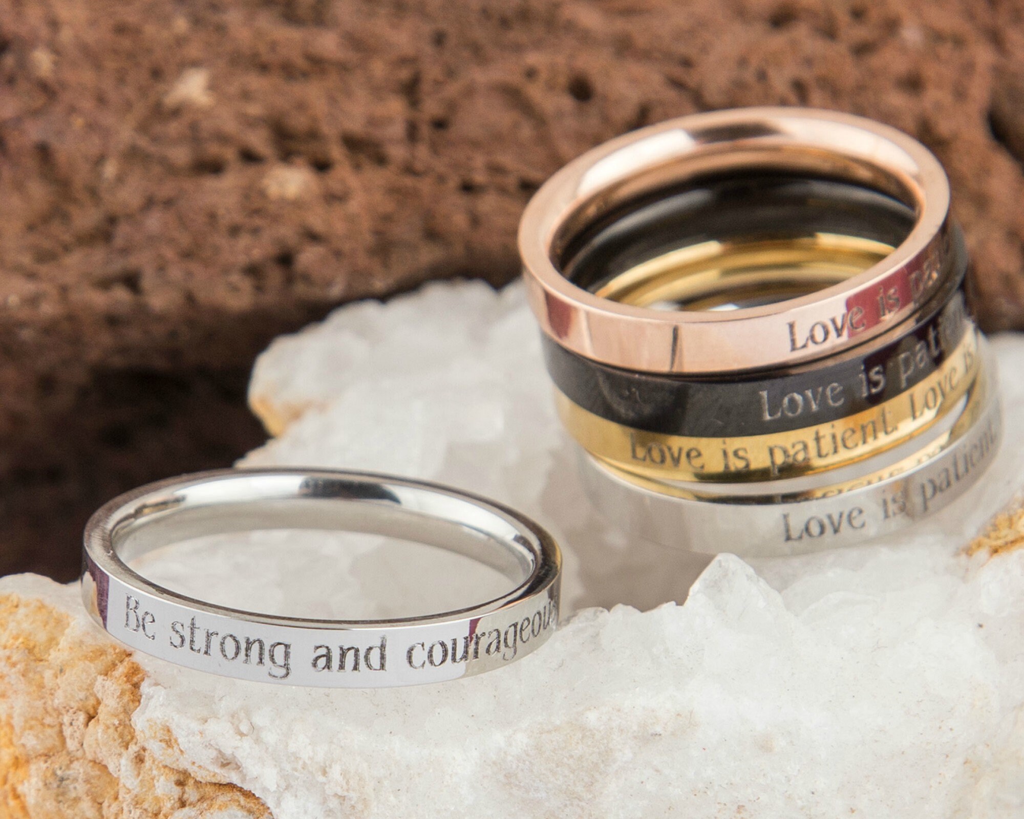 Be Strong and Courageous Ring Joshua 1 9 Bible Quote Ring | Etsy