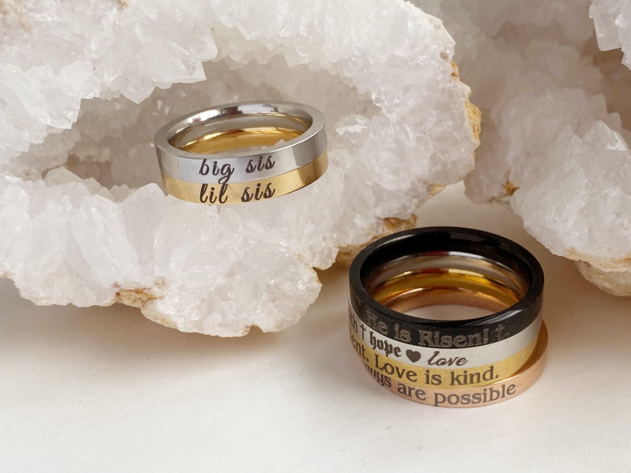 Sister Ring Set, Little Sister, Big Sister Ring, Middle Sister Ring ...