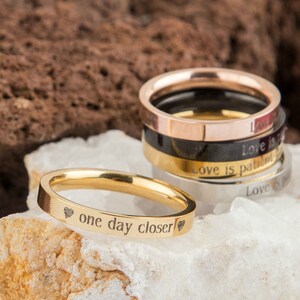 One Day Closer Ring, Long Distance Relationship Couple Gift, Skinny ...