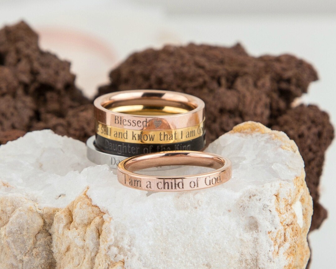 Engraved Christian Ring: "i Am a Child of God" Stainless Steel - Etsy