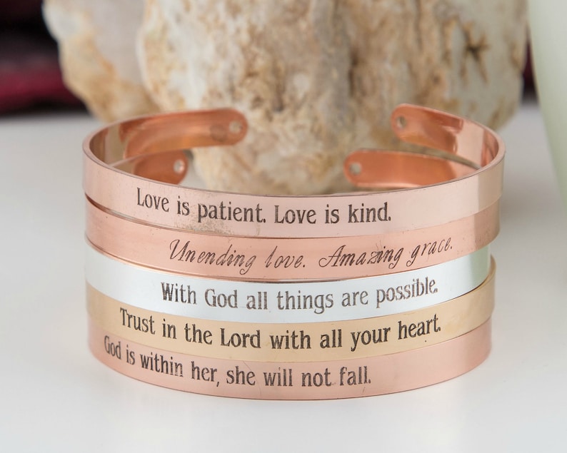 Personalized Bible Quote Bracelet Gift Custom Psalm Scripture | Etsy