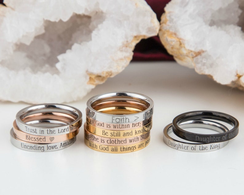 Personalized Bible Verse Ring Religious Jewelry Christian - Etsy