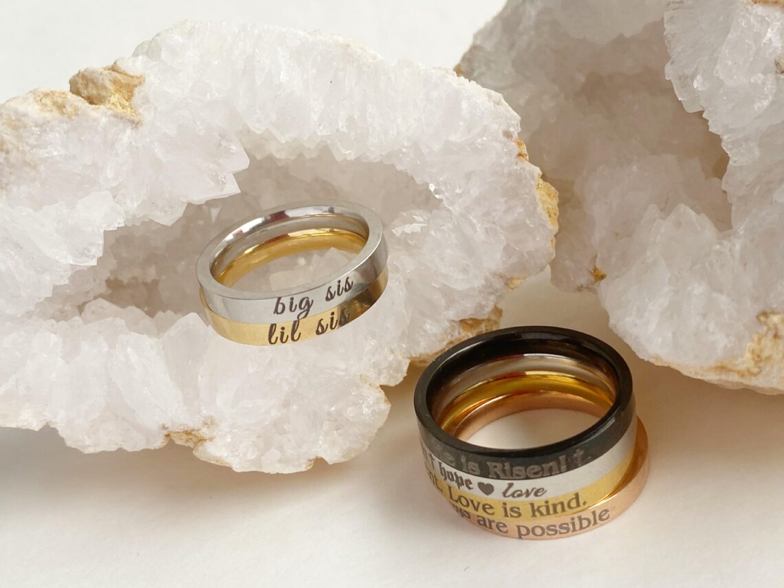 Sister Ring Set, Little Sister, Big Sister Ring, Middle Sister Ring ...