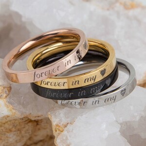 Memorial Ring, Forever in My Heart Ring, Memorial Thin Ring Gift ...