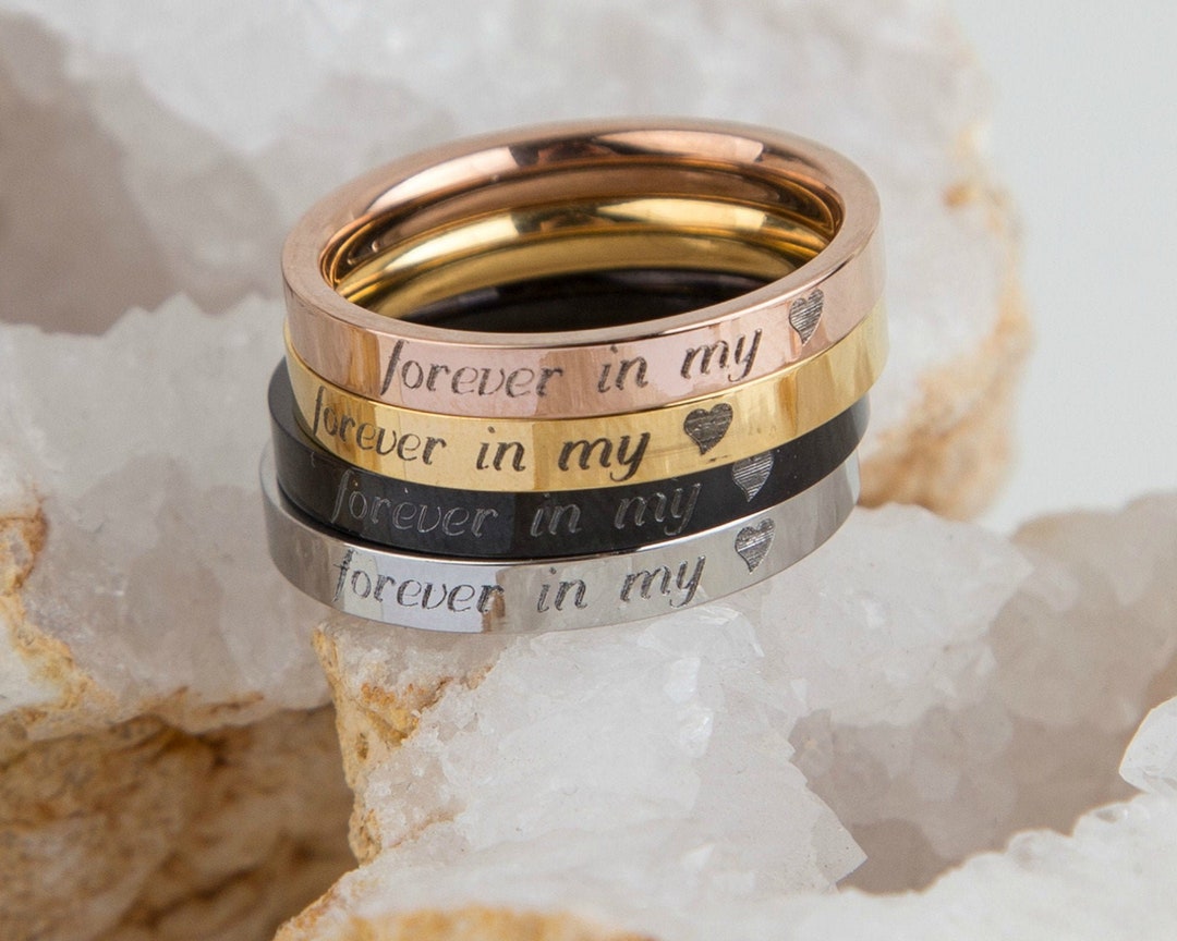 Memorial Ring, Forever in My Heart Ring, Memorial Thin Ring Gift ...