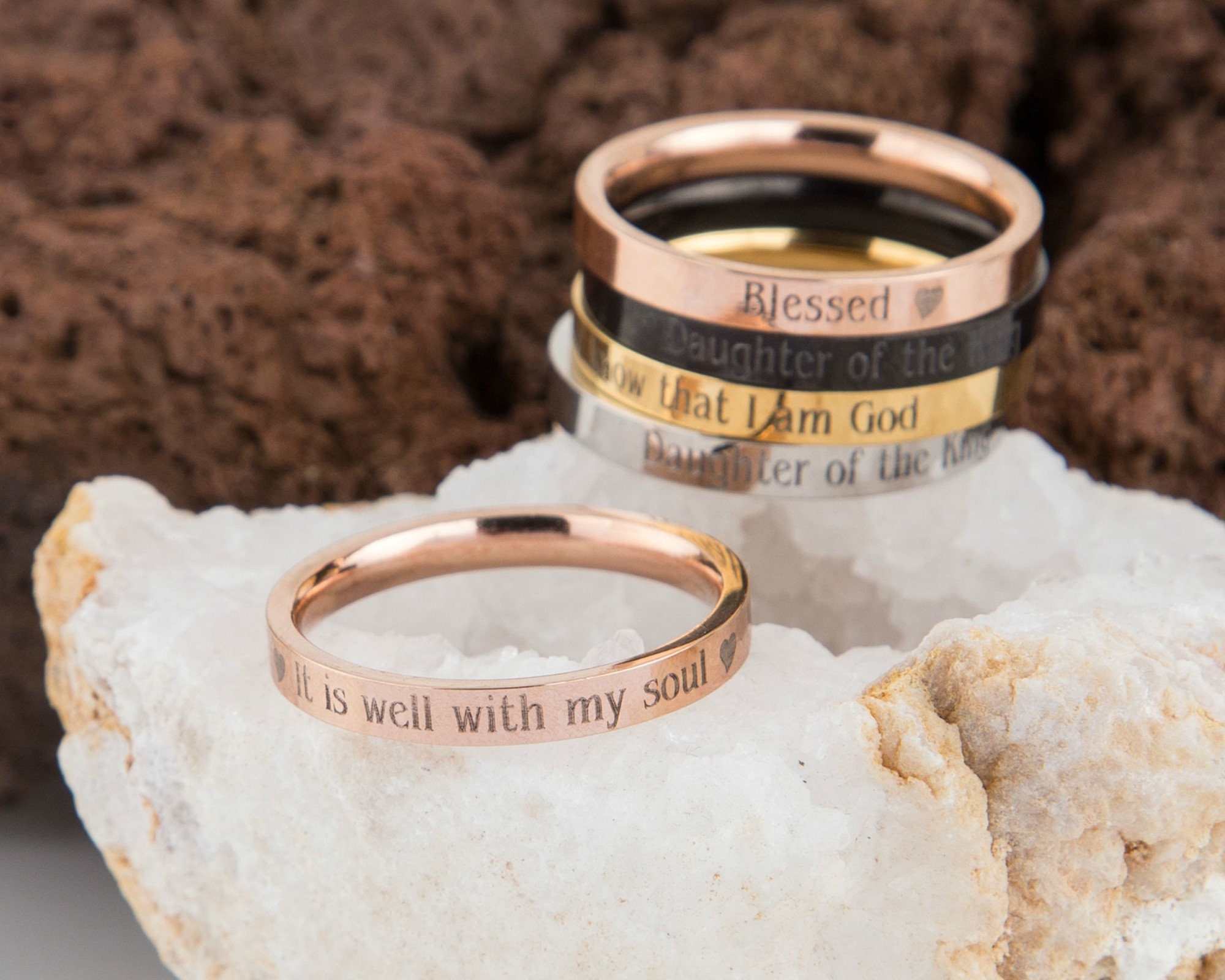 Bible Verse Stackable Ring Christian Jewelry It is Well With - Etsy