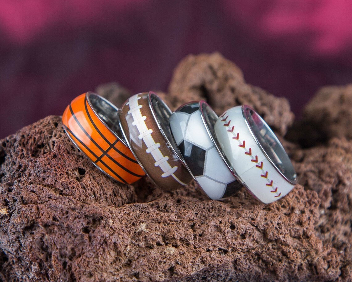 Football Ring for Men Personalized Football Soccer Gift Wide - Etsy