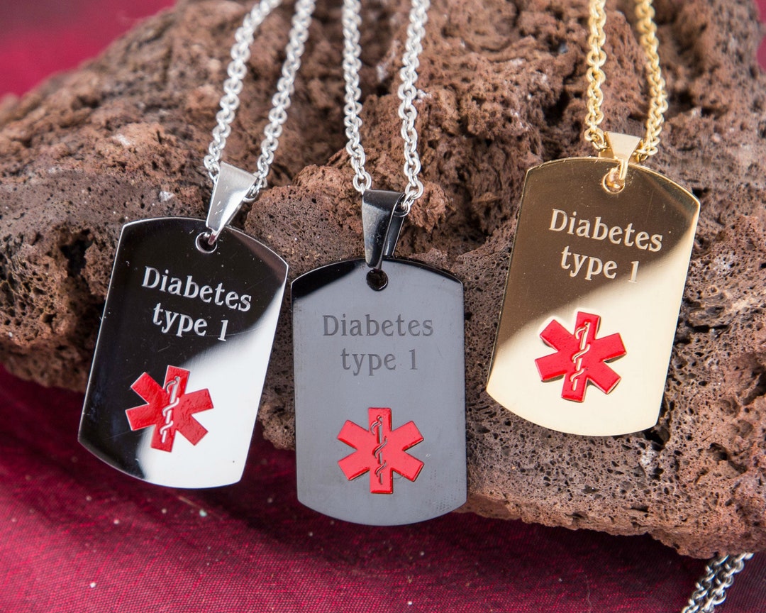 Personalized Medical ID Necklace: Stainless Steel Medical Alert Pendant ...