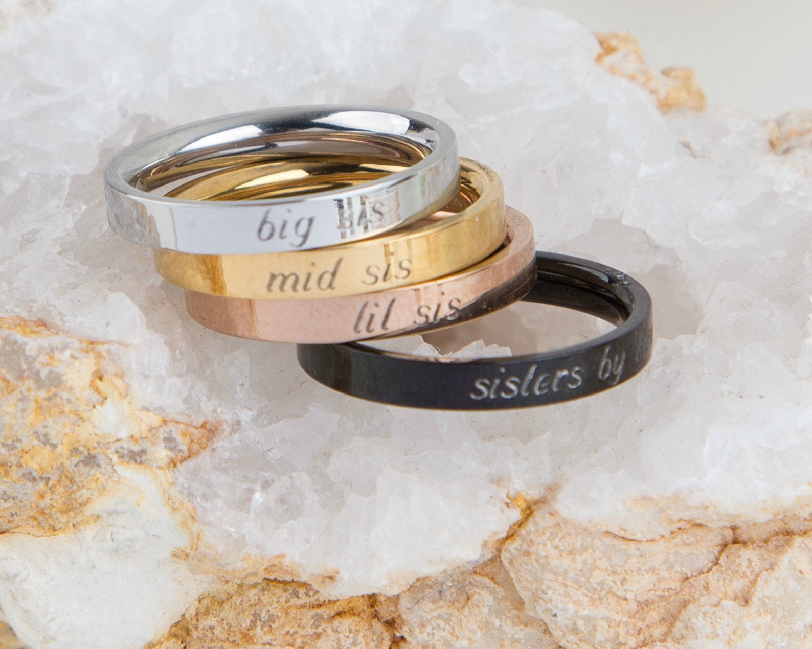 Sister Ring Set Little Sister Big Sister Ring Middle Sister | Etsy