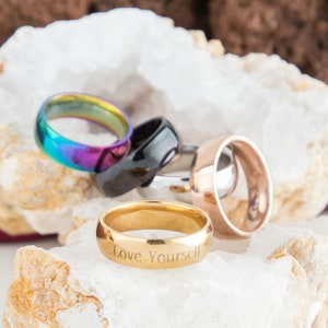 Love Yourself Ring Engraved Self Love Ring Gift, Love Warrior Survivor ...