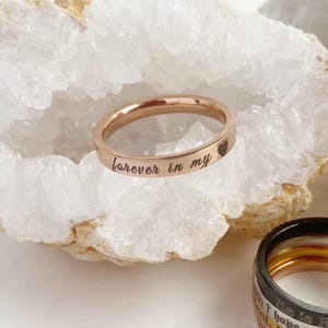 Memorial Ring, Forever in My Heart Ring, Memorial Thin Ring Gift ...