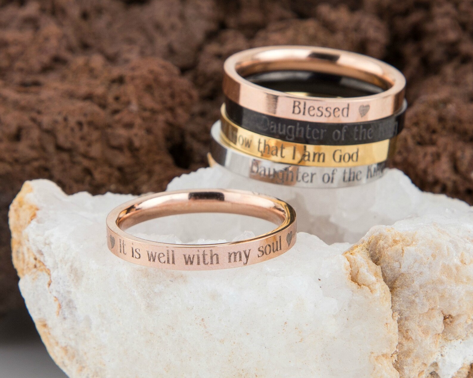 Bible Verse Stackable Ring Christian Jewelry It is Well With - Etsy