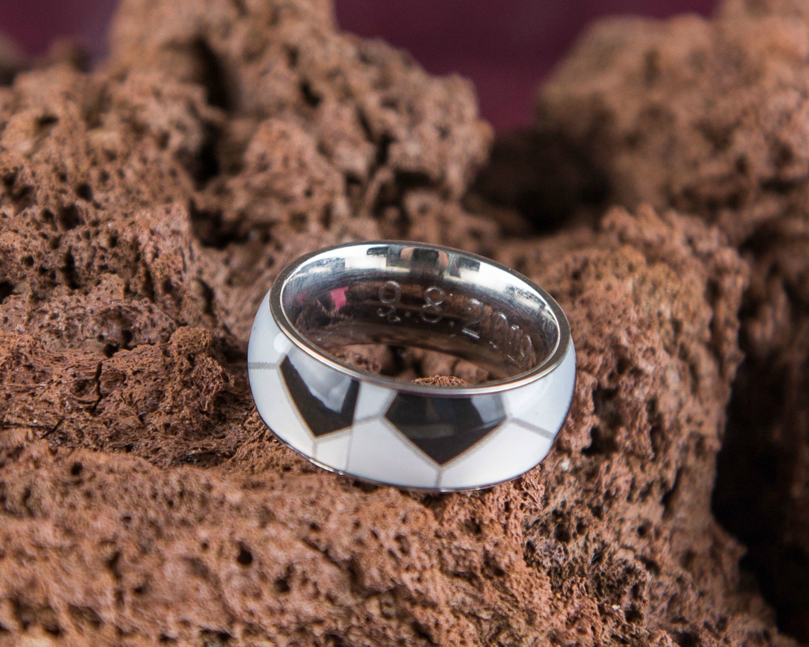 Football Ring for Men Personalized Football Soccer Gift Wide - Etsy