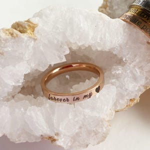 Memorial Ring, Forever in My Heart Ring, Memorial Thin Ring Gift ...